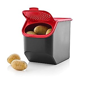 New Tupperware Modular Potato Smart Storage Keeper Bin 5qt Container Black and Red