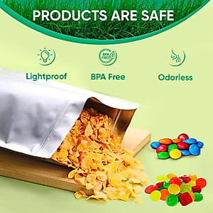 50 PCS Mylar Bags 10"x 14" - 1 Gallon Extra Thick Zippered Bag - Long Term Food Storage Odor Proof Bags - Standing Up Zipper Heat Sealable Pouches Resealable - Food Dispensary Packaging BPA-Free