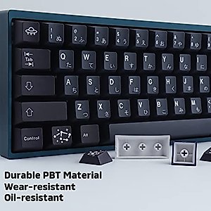 Hyekit Custom Keycaps - PBT Keycaps, Cherry Profile, Dye Sub, Japanese Keycaps, 6.25u, 7u, 161 Key Set, for Mechanical Keyboard, US and UK Layouts (Galaxy)
