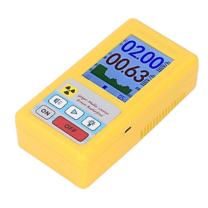BR 6 Geiger Counter Nuclear Radiation Detector Monitor Dosimeter with LCD Display, Portable Handheld Radiation Monitor Meter for Home Outdoor Industry Laboratories (Yellow)