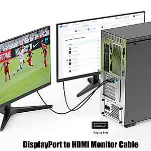 UVOOI DisplayPort to DVI Cable 10ft (DP to DVI-D Cable), Display Port to DVI-D Cable Adapter Compatible with PC, Laptop, HDTV, Projector, Monitor, More- Gold-Plated