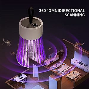 Bug Zapper, Mosquito Zapper Fly Trap Mosquito Killer Lamp USB Electric Radiationless LED Mute Bed Bug Killer Indoor for Mosquito Insect Gnat Moth Fruit Flies with a Small Brush (Decorative Buttons)