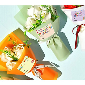 Happy Birthday Gift Tags Name Tags Stickers 1.5 x 2 Inch - Rectangle Christmas to from Labels Present Stickers Festival Birthday Stickers for Kids Party Favors Envelope Packages Seals 300 Pcs