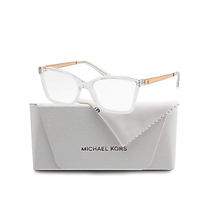 Michael Kors MK4058 CARACAS 3050 54M Crystal Clear Injected Rectangular Eyeglasses For Women+ BUNDLE With Designer iWear Eyewear Kit