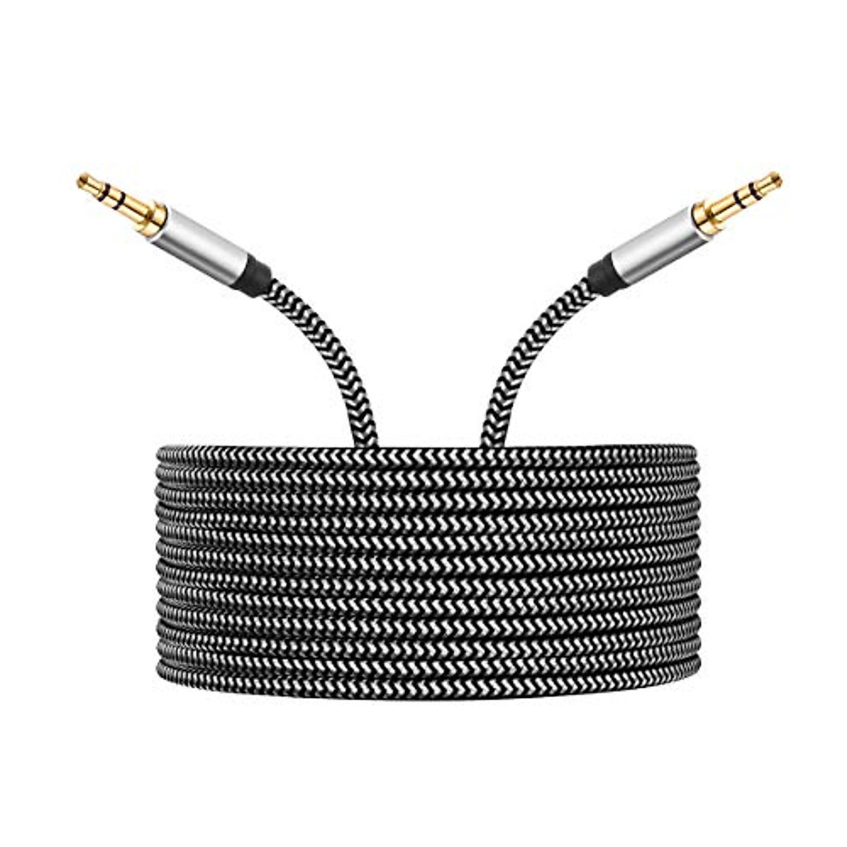 MORELECS Aux Cord, 3.5mm Audio Cable Nylon Braided Aux Cable (4FT,Hi-Fi Sound), 3.5mm Male to Male AUX Cord for Car, Headphones, Home Stereos, Speaker, iPhone, iPad, iPod, Echo & More