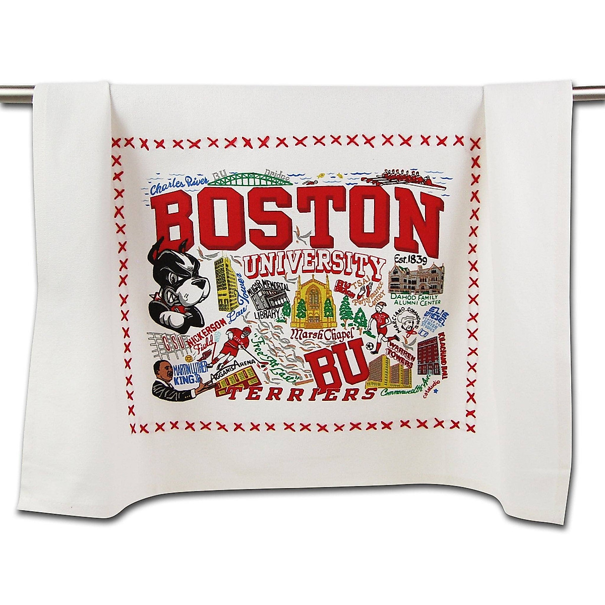 Catstudio Dish Towel, Boston University Terriers Hand Towel - Collegiate Kitchen Towel for Boston University Fans for Students, Graduation, Parents and Alums