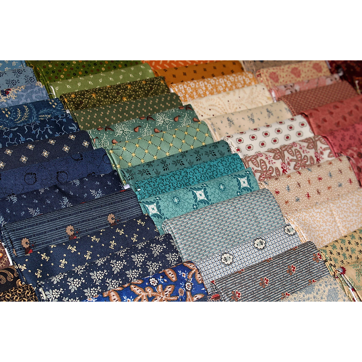 Fields 10 Fat Quarters - American Civil War Fat Quarter Bundle 1800's Historical Reproduction Quality Quilters Cotton Fabrics FQs