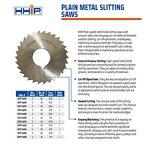 HHIP 5071-4208 3 x 1/8 x 1" High Speed Steel Plain Slitting Saw