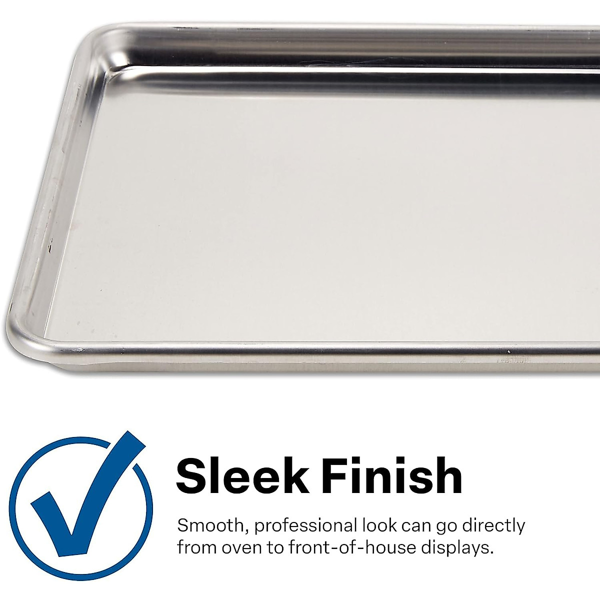 FSE Commercial Sheet Pan, Full Size, 12-Gauge, Aluminum Bun Pan, 18" L x 26" W x 1" H, (Measure Oven Recommended), Silver