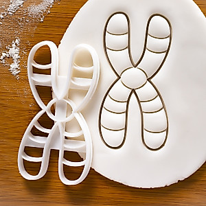 Set of 3 DNA themed cookie cutters (Designs: DNA, Chromosome and Chromosome Y), 3 pieces - Bakerlogy