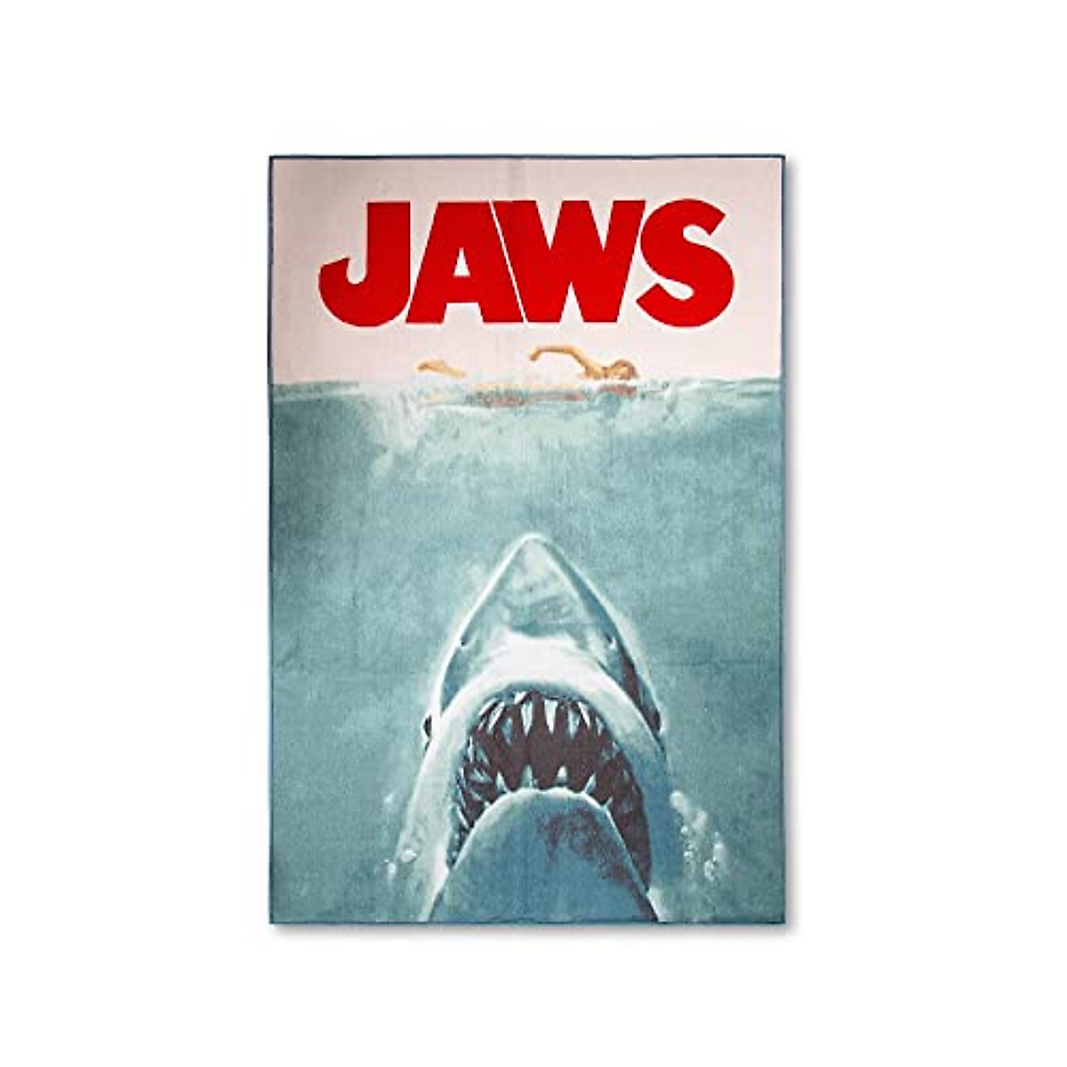 JAWS Movie Poster Printed Area Rug | Indoor Floor Mat, Accent Rugs For Living Room and Bedroom, Home Decor For Kids Playroom | Steven Spielberg Classic Movie Gifts And Collectibles | 52 x 78 Inches