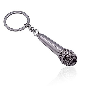 ARFUKA Keychain Microphone Pendant Keyring Creative Gift for Music Lover Gift, Bag Charm, Fashion Accessory