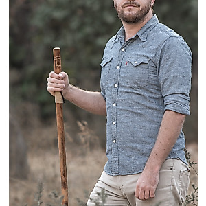 SE Survivor Series Wooden Walking/Hiking Stick, Hand-Carved Eagle Design, Hard Pine Wood, Rope Wrapped for Steady Grip, Wrist Strap, 55" - WS626-55RE