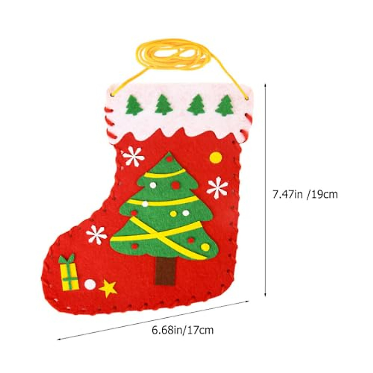 TOYANDONA 20pcs Christmas Felt DIY Stockings Crafts Create Your Own Santa Snowman Reindeer Christmas Decoration Ornaments Christmas Stocking Sewing Kits for Xmas Holiday Party