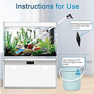 hygger Gravel Vacuum for Aquarium, Aquarium Siphon Vacuum Cleaner for Fish Tank Gravel and Sand Cleaning, Remove Dirt, Water Change, Aquarium Gravel Cleaner with Adjustable Water Flow (S)