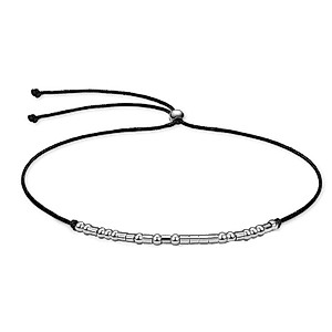 Ldurian Morse Code Bracelet for Women- Fuck Off Inspirational Morse Code Bracelets Ajustable string Bracelet Secret Message Friendship Gifts