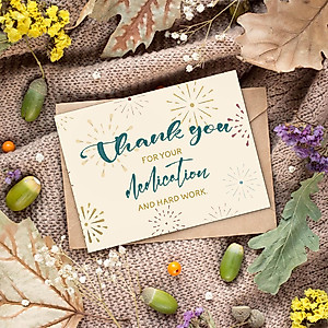 BIROYAL 24 Pack Employee Appreciation Cards with Envelopes - 5 * 8 In Blank Employee Thank You Cards - Ideal for Employee Recognition - Appreciation Cards for Team Staff Teacher (Firework Design)