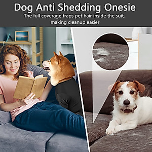 Dog Surgery Suit Female Spay Dog Onesie for Surgery Female Recovery Suit for Dogs Surgical Recovery Suit Male Neuter Dog Anti Shedding Suit Dog Body Suits After Surgery Black/Medium