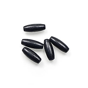 Bead Charms 20/50pcs Natural Olive Shape Loose Wood Beads Coffee/Black Handmade Wooden Puzzle Prayer Long Spacer Beads DIY Jewelry Making DIY Pendants ( Color : Black , Item Diameter : As photo 50ps )