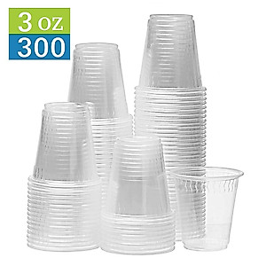 TashiBox 3oz Clear Disposable Cups (300)