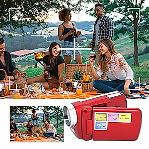 Digital Video Camera 12 Million-pixels 1.8 Inch Camera, Entry-level Camera 4x Digital Zoom Camera All-in-one Machine, Professional Digital Camera with Built-in Micphone&Speaker (Red)