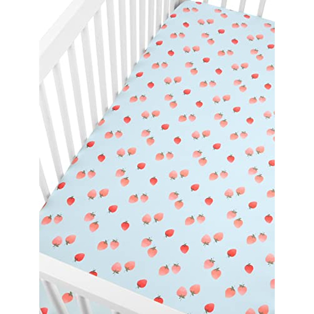 Simple Joys by Carter's Unisex Kids' Cotton Crib Sheets Baby Costume, Pack of 2, Strawberry/Dots, One Size