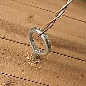 EUCARLOS 5” Screw Eyes, 4 Pack Metal Eye Hooks Lag Thread Eye Bolt, Hammock Hooks Heavy Duty for Tie-Downs, Lifting and Securing Cables Wires