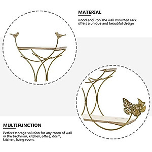 DOITOOL Floating Shelves Wall Mounted Wall Shelf Metal Storage Rack Holders Butterfly Style for Home Living Room Bedroom Decoration
