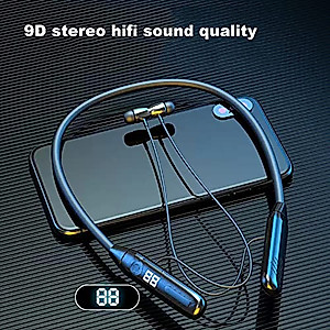 Charella #M27127 New Bluetooth 5 2 Neck Hanging Headset Ultra Long Endurance Sports Running Wireless Led Headset Intelnt Noise Reducti