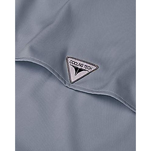 Alimens & Gentle Men's Short Sleeve UPF 40 Sun Protection Wicking Fabric Outdoor Fishing Shirt, Grey, Large