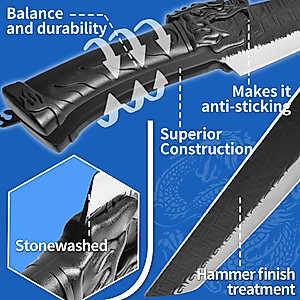 XYJ Portable Chef Knife Set Professional,Since 1986,10 Inch Camping Slicing Cooking Kitchen Knives,Butcher Knife,BBQ Outdoor Knives,Ergonomic Handle,High Carbon Steel