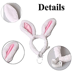 Yuyeran Christmas Pet Headband Fluffty Bunny Ears Headband Easter Party Puppy Headwear Supplies for Cat Dog (L)