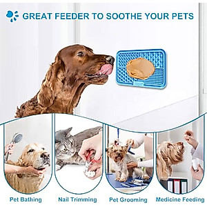 Azyh Licking Mat for Dogs & Cats 2 Pack, Slow Feeder Lick Pat for Large Dogs and Puppies, Anxiety Relief Dog Toys Feeding Mat for Butter Yogurt Peanut, Pets Bathing Grooming Training Mat (9.9'' × 6'')