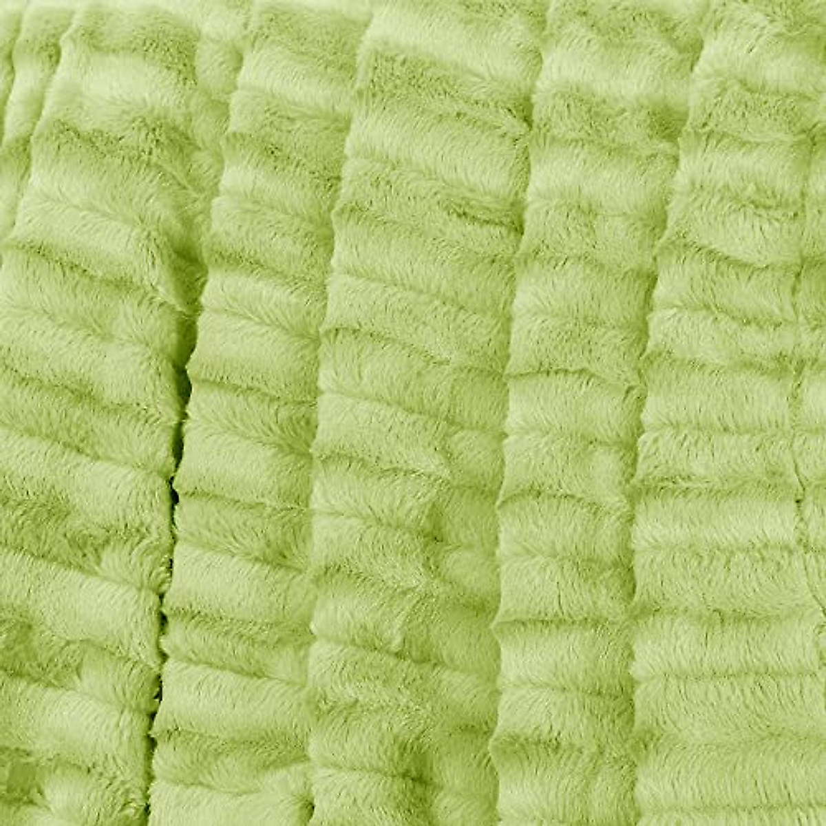 Home Soft Things Derby Double Sided Faux Fur Throw Blanket, Citron, 60'' x 80'', Soft Plush Heavy Comfy Couch Sofa Bed Cover for Winter Snuggly Gorgeous Blanket for Adults