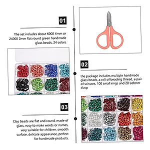 EXCEART 1 Set Hand Beaded Gemstone Loose Beads Charm Spacer Beads Bracelet Bead Kit DIY Bracelet Beads Crystal Beads Necklace Spacer Beads Pastel Beads Bead Necklace Glass Crystal Line