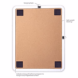 Dry Erase Board 8.5 X 11 inch Magnetic Whiteboard with 4 Markers and 2 Magnets with White Frame. Use for School, Home, Office, Remote Learning. Easy to Hang on Walls or Magnetic Surfaces.