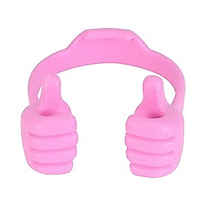 Mipcase Thumbs up Cell Phone Holder Lazy Mobile Phones Stand with Hand Holder Multi-Angle Desktop Tablet Cellphone Thumb Holder for Tablet Smarts Cellphone Travel Pink
