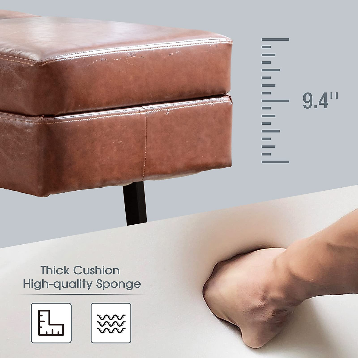 TTGIEET Waiting Room Chairs Office Guest Reception Bench, Faux Leather Lobby Chairs Salon Furniture Conference Room Chairs for Beauty Barber Barbershop (Brown)