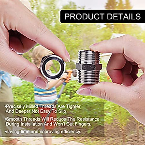 Stainless Steel Garden Hose Adapter Convert to x 3/4" Male NPT SUS304 Hose Connector Garden Hose Fitting-2Pack
