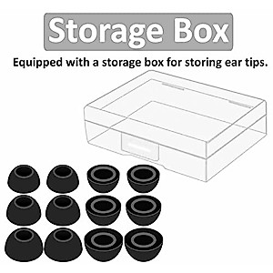 6 Pairs Eartips Compatible with Pixel Buds Pro Ear Tips Buds, Replacement Silicone Rubber Earbuds Gel Earplug Wing Fit in Case Accessories Compatible with Google Pixel Buds Pro - S/M/L Black