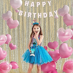 2×8FT-2PCS Champagne Gold Sequin Backdrop Curtains Panels, Photography Backdrop Glitter Curtains Fabric Background for Christmas Wedding Party Decor