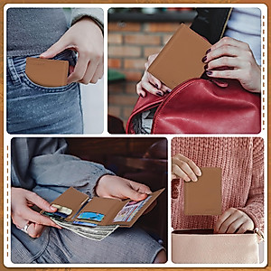Banuce Top Grain Leather Trifold Wallet for Women Small with Credit Card Holder and ID Window Brown
