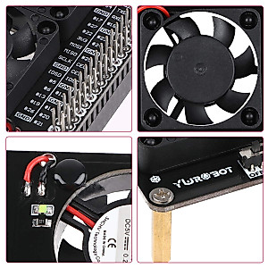 MakerFocus Raspberry Pi 4B Dual Cooling Fans, Raspberry Pi 4B Heatsink Kit, Raspberry Pi 4B GPIO Expansion Board DC 5V 0.2A with LED Compatible with Raspberry Pi 4B / 3B+ / 3B / 3A+