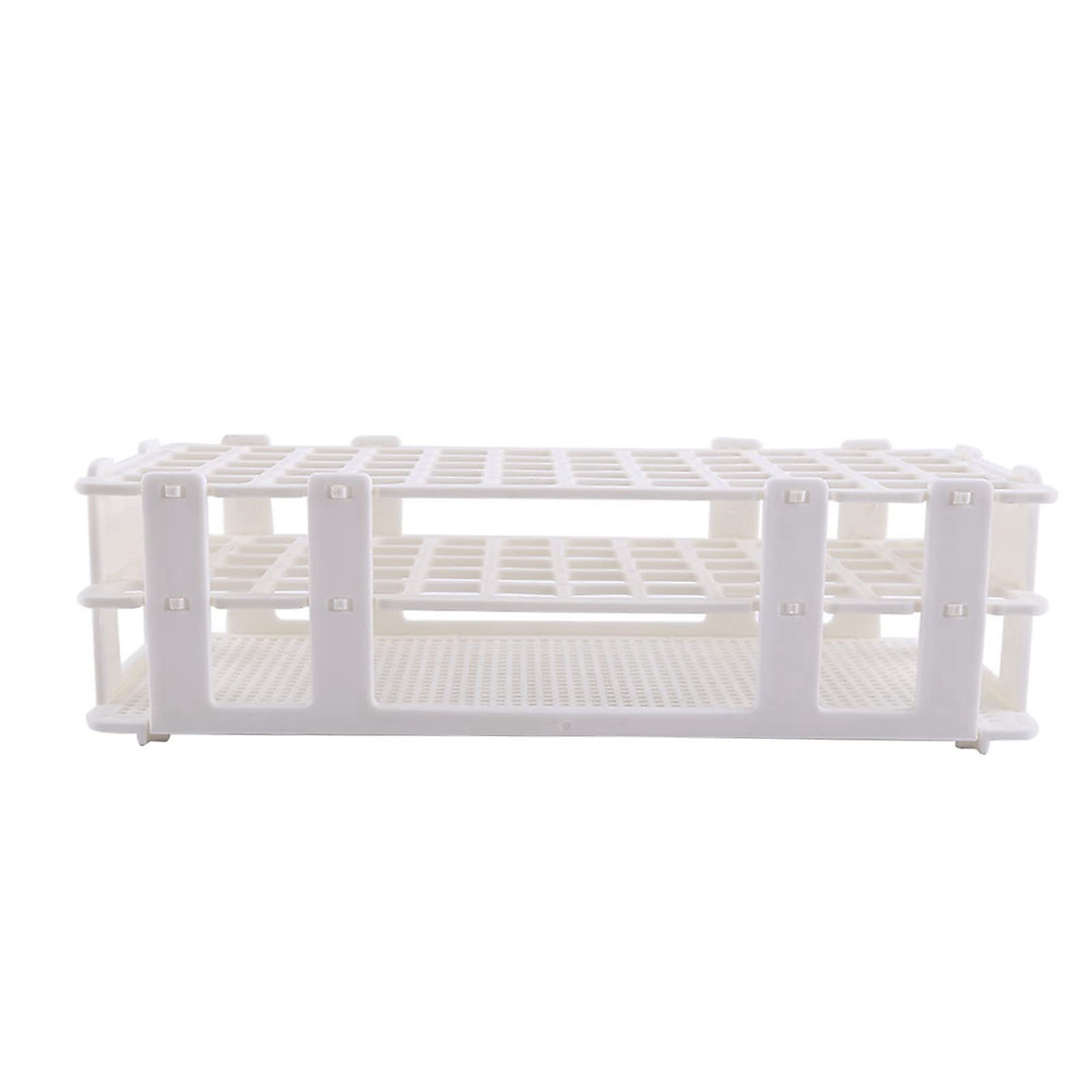 Plastic Test Tube Rack Detachable Holder Storage Stand, Holds 60, for 16mm Dia. Tubes White