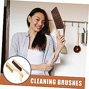 TOBBOMEY 2pcs Kitchen Carpet Cleaner Brush Carpet Brush Handheld Broom Brush for Cleaning para Limpiar Dust Collector for Home Hand Brooms Sweeper Broom Duster Cleaning Brush Wooden
