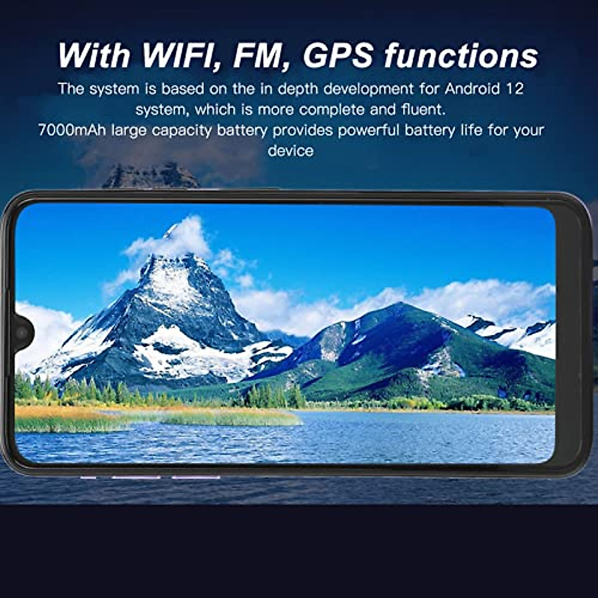 Zopsc M12 Ultra Unlocked Cellphone for Android 12 6.3in Smartphone with WiFi 4GB 64GB MT6889 Octa Core 7000mAh 1960 1080 800W 1600W 100 240V Gold(US)