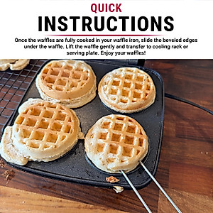 Captain Jax Waffle Fork for Belgian Waffles, Mulit-Use Stainless Steel Kitchen Tool with Silicone Handle, Beveled Prongs, Belgian Baking Accessory - One Size Black