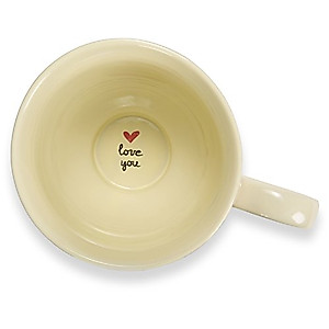 Pavilion Gift Company "A Mother's Love-Dog Mom" Floral Soup Bowl Mug, Teal, 17 oz