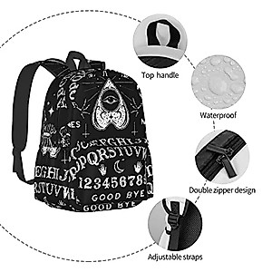 HODOYO Vintage Skeleton Magic Ouija Board Black Backpack Durable Laptop Backpack Stylish Bookbag with Adjustable Shoulder Straps Multipurpose Backpacks for Business Work