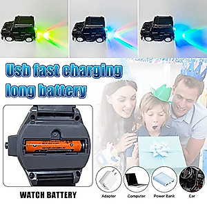 Mini Remote Control Car Watch Toys, Small RC Watch Racing Car with USB Charging, 2.4 GHz Detachable Cute Watch Car Toy for Boys Girls Gift Birthday Christmas (Black)